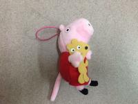 China Peppa Pig Plush Toy Keychain 10cm Polyester Stuffed Animal for Promotion Gifts for sale