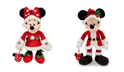 China Fashion Christmas Mickey Mouse Minnie Mouse Disney Plush Toy 40cm Red Polyester for sale