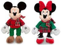 China 12 Inch Disney Mickey Mouse Christmas Plush Toy Soft Tartan Fabric OEM Custom for sale
