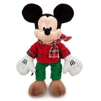 China 12 Inch Disney Mickey Mouse Christmas Plush Toy Soft Tartan Fabric OEM Custom for sale