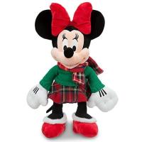 China 12 Inch Disney Mickey Mouse Christmas Plush Toy Soft Tartan Fabric OEM Custom for sale