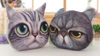 China 45cm Animal Face 3D Printed Stuffed Plush Toy Funny Pet Squeaker Toy Custom Logo for sale