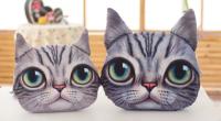China 45cm Animal Face 3D Printed Stuffed Plush Toy Funny Pet Squeaker Toy Custom Logo for sale