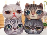 China 45cm Animal Face 3D Printed Stuffed Plush Toy Funny Pet Squeaker Toy Custom Logo for sale