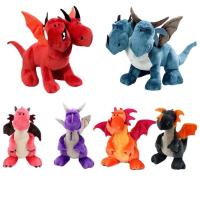 China Two Heads Dragon Plush Toy 25cm Soft Stuffed Animal Red Custom Logo OEM for sale