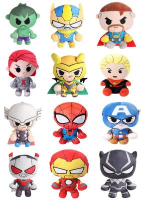 China Marvel Superhero Stuffed Plush Toys 25cm Spider Man Iron Man Thor Soft Polyester for sale
