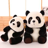 China Stuffed Animal Kids Plush Toys Genuine Plush Black Panda Shaped , 20cm / 30cm / 45cm for sale