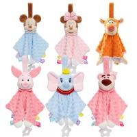 China Custom OEM Baby Security Blanket with Soft Toy 35x35cm Short Plush SGS Certified for sale