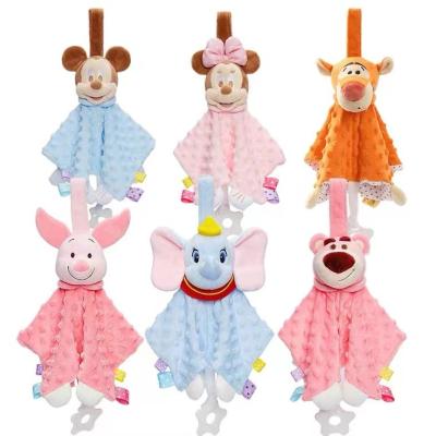 China Custom OEM Baby Security Blanket with Soft Toy 35x35cm Short Plush SGS Certified for sale