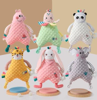 China Plush Baby Comfort Blanket with Stuffed Soft Toy 40x26cm OEM Custom for sale