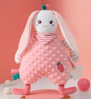 China Plush Baby Comfort Blanket with Stuffed Soft Toy 40x26cm OEM Custom for sale
