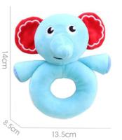 China Plush Baby Animal Rattle Toy 14cm Soft Stuffed Rattle for Infants CE EN71 Certified for sale