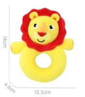 China Plush Baby Animal Rattle Toy 14cm Soft Stuffed Rattle for Infants CE EN71 Certified for sale
