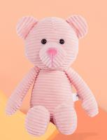 China Custom OEM Corduroy Teddy Bear Soft Plush Toy 35cm SGS Certified for sale