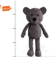 China Custom OEM Corduroy Teddy Bear Soft Plush Toy 35cm SGS Certified for sale