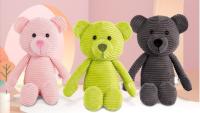 China Custom OEM Corduroy Teddy Bear Soft Plush Toy 35cm SGS Certified for sale