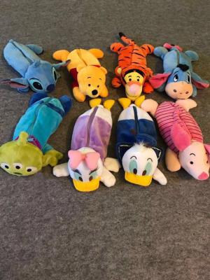 China Disney Animal Head Plush Pencil Bag 28cm Soft Stuffed Toy for School Kids for sale