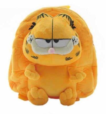 China Eco Friendly Yellow Plush Garfield Kids School Backpack CE Approved 28cm for sale