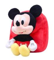 China 12 Inch Red Mickey Mouse Backpack For Toddler With Soft Plush Fabric Size for sale