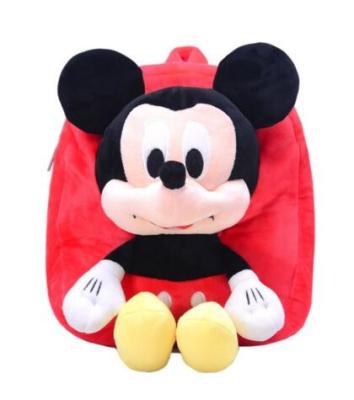 China 12 Inch Red Mickey Mouse Backpack For Toddler With Soft Plush Fabric Size for sale