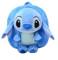 China Blue Plush School Backpack 30x25x12cm Kids Gift Disney Stitch Style for sale