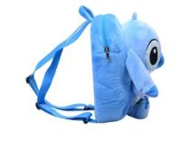 China Blue Plush School Backpack 30x25x12cm Kids Gift Disney Stitch Style for sale