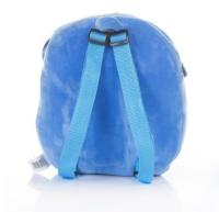China Blue Plush School Backpack 30x25x12cm Kids Gift Disney Stitch Style for sale