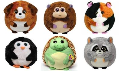China 25cm Round Shape Animal Plush Toy Promotional Gift Green Brown Grey Custom Logo OEM for sale