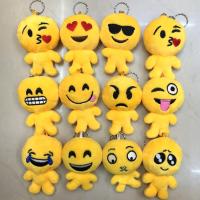 China Custom Emoji Plush Toy Keychain 5cm Polyester Promotion Gift with Hook for sale