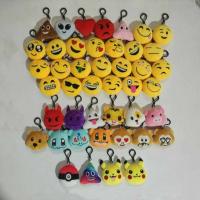 China Custom Emoji Plush Toy Keychain 5cm Polyester Promotion Gift with Hook for sale