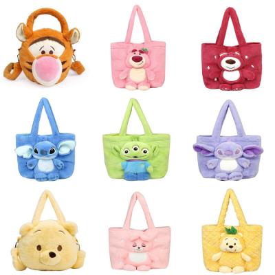 China Disney Plush Shoulder Crossbody Bag 24x6x24cm Soft Stuffed Purse for Kids for sale