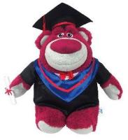 China Disney Toy Story 3 Lotso Graduation Berrybear Plush Toy 10 inch 25cm Eco-friendly Soft Stuffed Doll for sale