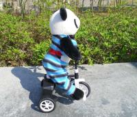 China 28cm Musical Plush Panda Toy Singing Dancing Electronic Bicycle Animal Soft Toy CE EN71 for sale