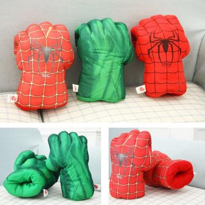 China Superman Plush Paw Gloves Hand Puppet Stuffed Animal Toy 30cm Green Red for sale