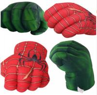China Superman Plush Paw Gloves Hand Puppet Stuffed Animal Toy 30cm Green Red for sale
