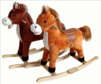 China Plush Rocking Horse Animal Ride On Toy for Kids 73x65x30cm Indoor Play for sale
