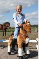 China Mechanical Pony Ride On Walking Animal Rocking Horse 66x31x72cm Plush Steel Frame for sale