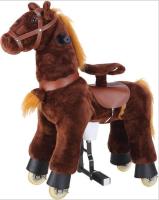 China Mechanical Pony Ride On Walking Animal Rocking Horse 66x31x72cm Plush Steel Frame for sale