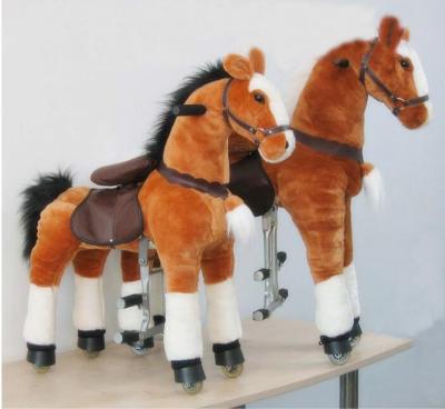 China Mechanical Pony Ride On Walking Animal Rocking Horse 66x31x72cm Plush Steel Frame for sale