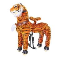 China Rocking Tiger Mechanical Pony Ride On Walking Animal Toy 66x31x72cm Plush Steel Frame for sale