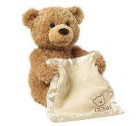 China Musical Peek a Boo Bear Plush Toy 25cm Hide and Seek Electronic Soft Toy for Kids for sale