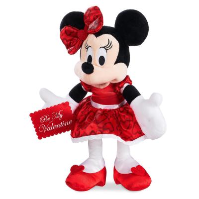 China Custom Disney Minnie Mouse Valentine Plush Toy 30cm Red Polyester Stuffed Animal for sale