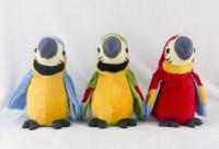 China 20cm Parrot Plush Toy Eco-Friendly Soft Stuffed Animal Red Blue Yellow for sale
