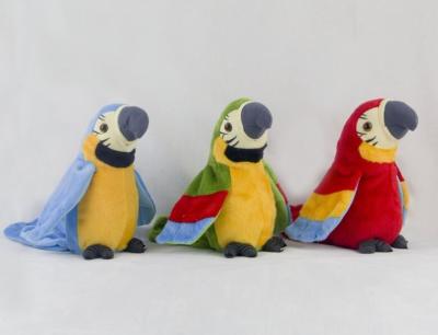 China 20cm Parrot Plush Toy Eco-Friendly Soft Stuffed Animal Red Blue Yellow for sale