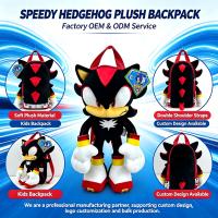 China Cute OEM Disney Style Plush Toys Sonic The Hedgehog Plush Doll Backpack for sale