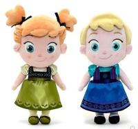 China Disney Frozen Elsa and Anna Plush Dolls 30cm Soft Stuffed Toys for Kids for sale