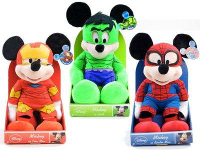 China Marvel Disney Licensed Plush Stuffed Toys 45cm Spider Man Hulk Mickey Mouse for sale
