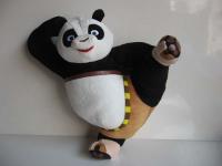 China 20cm Black Kungfu Panda Kick Pose Stuffed Plush Toy Custom Logo OEM for sale