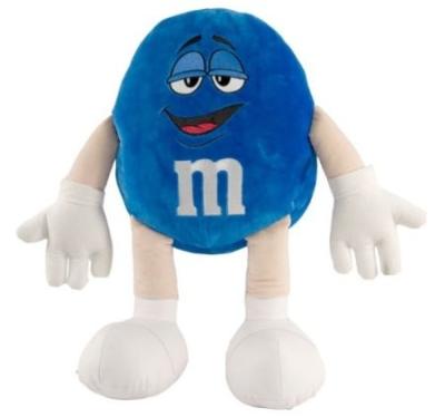 China Blue M&M Stuffed Plush Toy 25cm Soft Polyester Animal for Kids Pets for sale