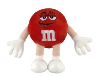 China Red M&M Character Plush Toy 25cm Soft Stuffed Animal for Kids and Collection for sale